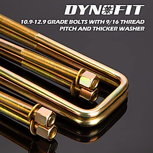 dynofit 2 inch Rear Lift Blocks for Silverado 1500 Sierra 1500, 2" Rear Leveling Block Kit Compatible with 2007-2021 Chevy Silverado 1500, GMC Sierra 1500, Lift Block and Square Leaf Spring Ubolt Kit