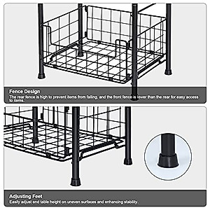 3-Tier Metal Tower Bathroom Shelf, Freestanding Storage Organizer Tower Rack Basket Shelf, Metal Furniture Unit for Bathroom, Powder Room, Laundry Room Entryway, Kitchen Pantry-Holds Bath Towels, Soap