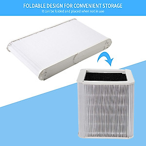 Gazeer 1 Pack 211+ Replacement Filter for Blueair Blue Pure 211+, Foldable Particle and Activated Carbon Filter