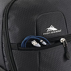 High Sierra Fairlead Zipper Closure Laptop Computer Travel Backpack with Padded Straps, Luggage Strap, and Water Bottle Pocket, Mercury Black