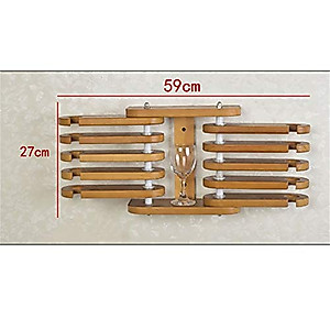 PIBM Stylish Simplicity Wine Shelf Wine Rack Solid Wood Wall Hanging Upside Down Bar Wine Glass Wine Bottle Goblet Rack