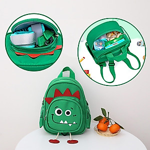 Toddler Backpack with Leash, Accmor 4 in 1 Baby Dinosaur Backpacks with Anti Lost Wrist Link, Cute Child Harness Bag Leash for Outdoor, Mini Back Pack Rope Tether Rein for Boys Girls Aged 1-3 Years