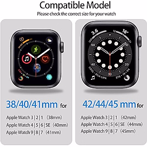 [3 Pack] Nylon Bands with Case Compatible with Apple Watch Band 38mm 40mm 41mm & 42mm 44mm 45mm,Soft TPU Case with Breathable Strap for iWatch 9/8/7/6/5/4/3/SE/SE2