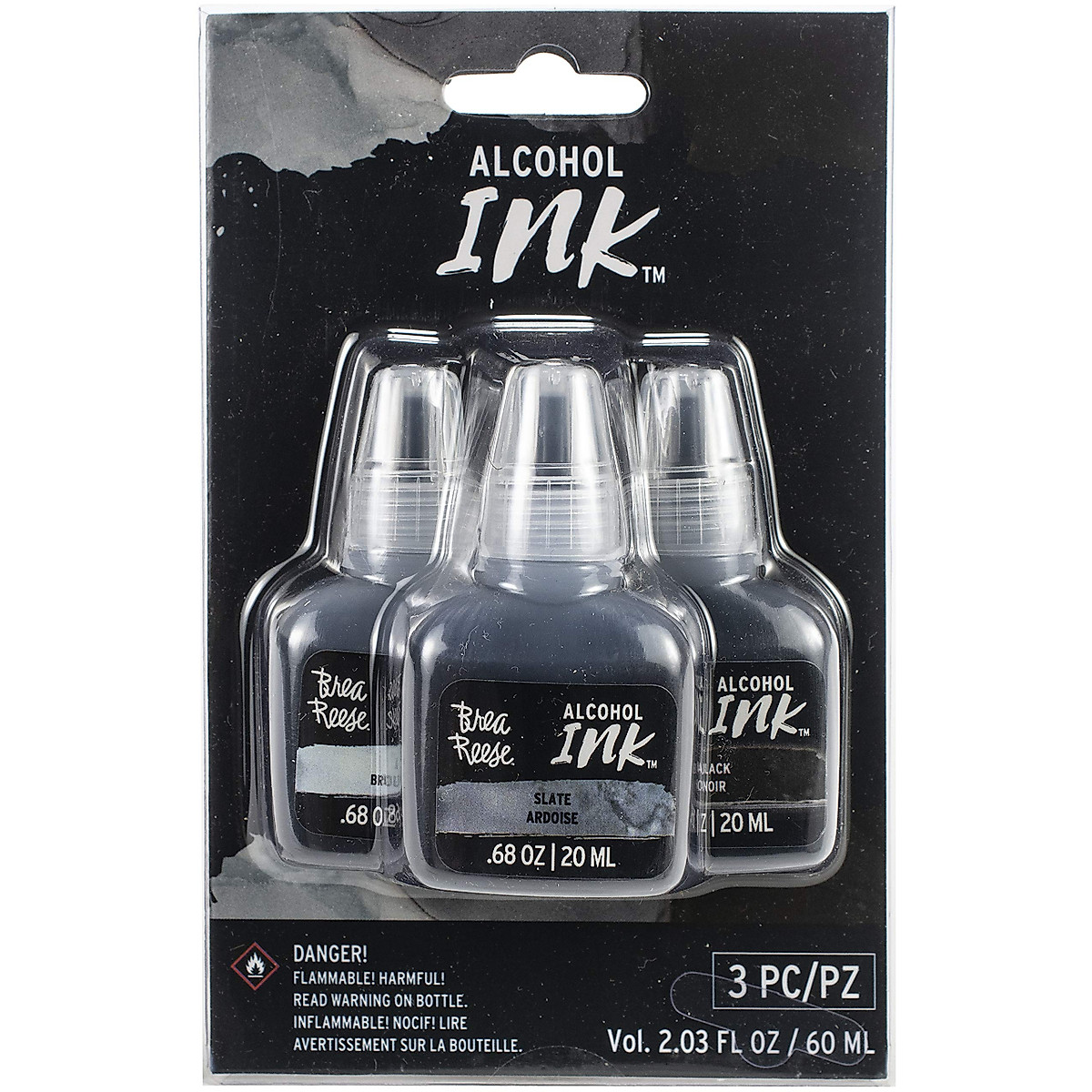Momenta Brea Reese Alcohol Inks 20ml 3/Pkg-Fog/Slate/Black