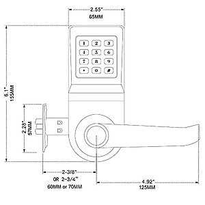 HAIFUAN D6300 Bluetooth Digital Door Lock, Satin Nickel,Open by Card,Code,Key& APP, Compatible with Alexa via Gateway (HFAD6300B-R)