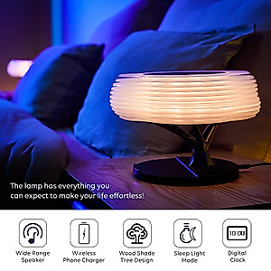 AMPULLA Cloud of Light Smart Bedside Lamp Table Lamp with Wireless Charge and Bluetooth Speaker RGB Dimmable Nightstand Lamp for Bedroom