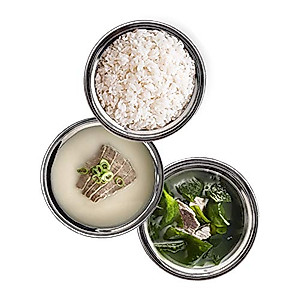 Stainless Steel Bowls 4 Pack & Dish Scrubber Set, Double-walled Insulated Metal Bowls for Cereal, Soup, Ice Cream, Rice, Noodles, Salad, Snacks