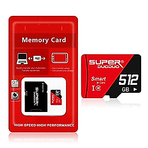 Memory Card 512GB Micro SD Card 512GB with SD Card Adapter TF Card 512GB Class 10 High Speed Transfer Card for Dash Cams,Action Camera,Surveillance,Security Cams Micro Memory SD Cards 512GB