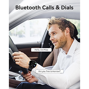 Parsonver Smart Watch, Answer/Make Calls,1.43" HD Touch Screen Fitness Watch for Men Women with 100+ Sport Modes IP68 Waterproof, Heart Rate Blood Oxygen Sleep Monitor for Android iOS Phones, Black