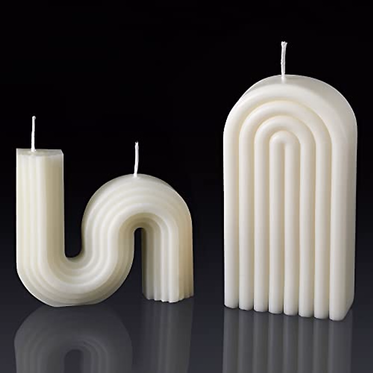 2 Pieces Aesthetic Candles Twist Candle Trendy Candles Arch Shaped Candles Minimalist Geometric Shaped Candles Soy Wax Scented Candle Art Decorative S Shape Candle for Wedding Christmas Birthday Gift