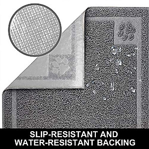 STELLAIRE CHERN Dog Bowl Mat for Small Dogs and Cats 24" x 16" Flexible and Waterproof Pet Feeding Mat for Food and Water, Easy to Clean Dog Food Mat with Non Slip Backing