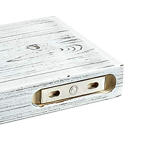 Mark One Home Goods Rustic Farmhouse 3 Tier Floating Wood Shelf - Floating Wall Shelves (Set of 3), Hardware and Fasteners Included (White, 3 Tier)