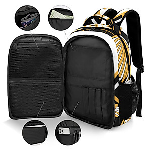 Anneunique Custom Cheerleaders Backpack Custom Name Large Capacity Shoulder Bags for Sports Party Cheer Pom Gold Yellow Black White