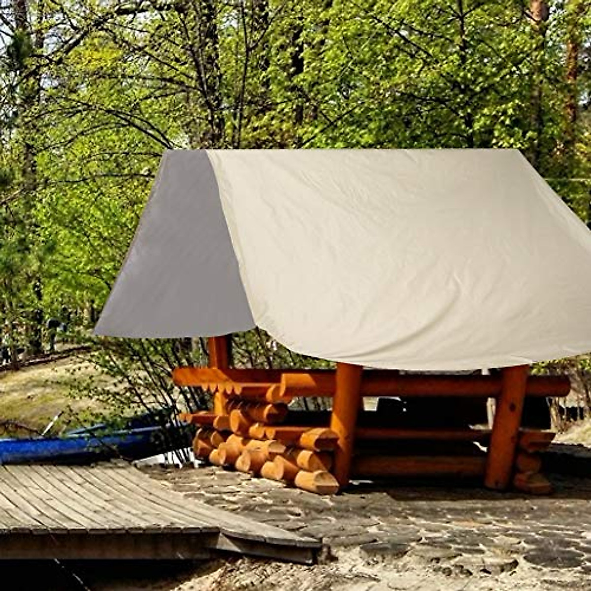 Outdoor Swing 3 Colors Choices Canopy Kids Playground Roof Heavy Duty Swing Set Canopy Waterproof Cover Replacement Tarp Sunshade(2#)