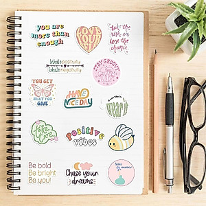 100PCS Danish Pastel Stickers, Pink Aesthetic Inspirational Stickers for Girls,Adults and Teens, VSCO Colorful Pastel Vinyl Waterproof Stickers for Laptop,Water Bottles,Computer,Phone,Skateboard