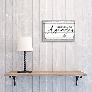 Pinetree Art Aquarius Birthday Gift Constellation Canvas Print Art Inspirational Constellation Chart Wall Decor 8" X 12" Gifts for Loved Ones (Aquarius, 8" x 12")