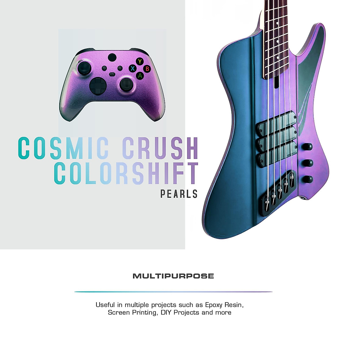 KP Pigments Cosmic Crush ColorShift Pearlescent 100% Pure Fine Mica Powder - Naturally Pigmented Multipurpose DIY Arts and Crafts, Dye, Soap Making, Cosmetics, Epoxy Resin, Paint, and More! 25 Grams