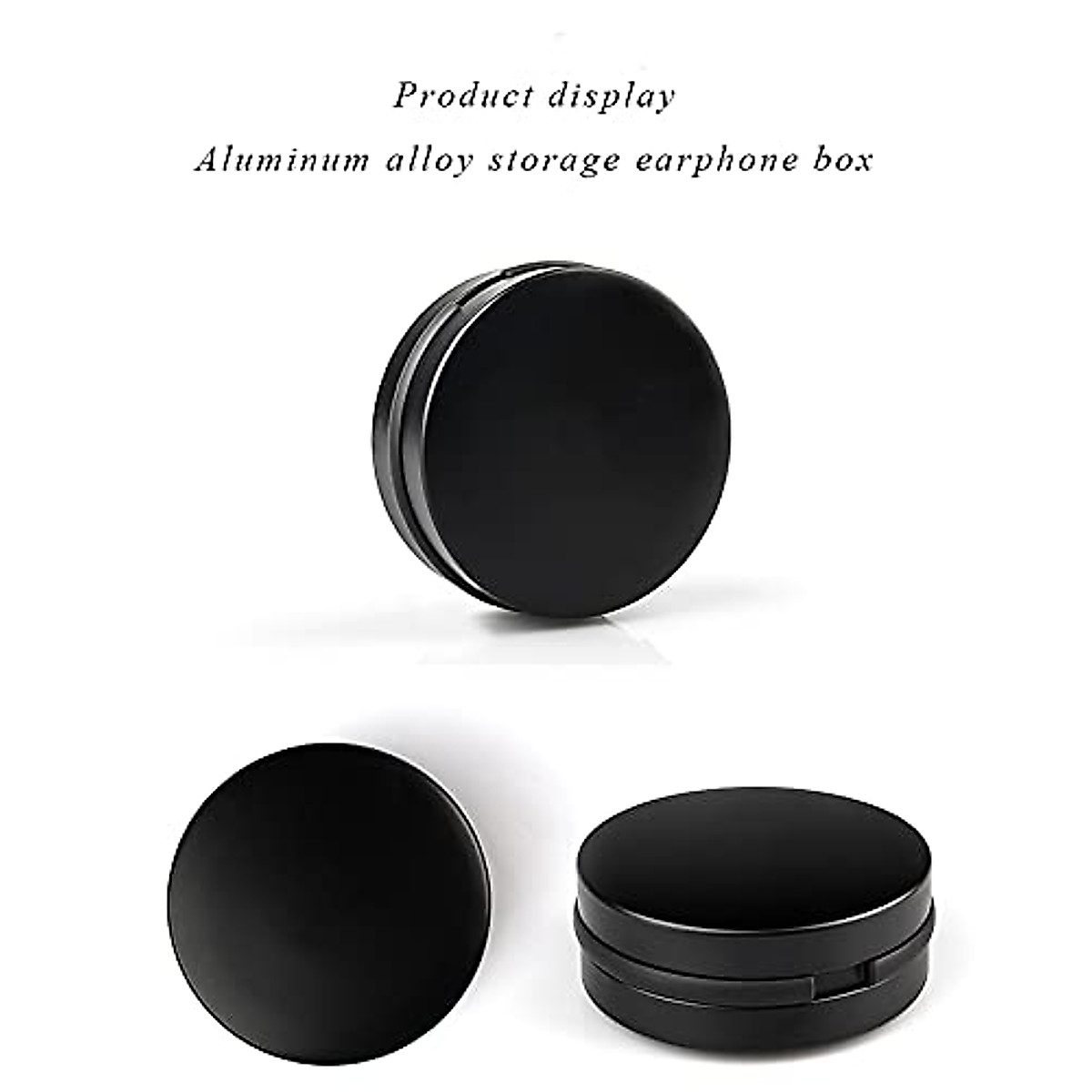 FEDAI IEMs Case,Mini Portable Earphone Case, Waterproof Aluminum Alloy Housing Headphone Case for Travel, Protective, Water Resistant, Crash Proof,Lightweight Universal Carrying Bag（Black，No Logo）