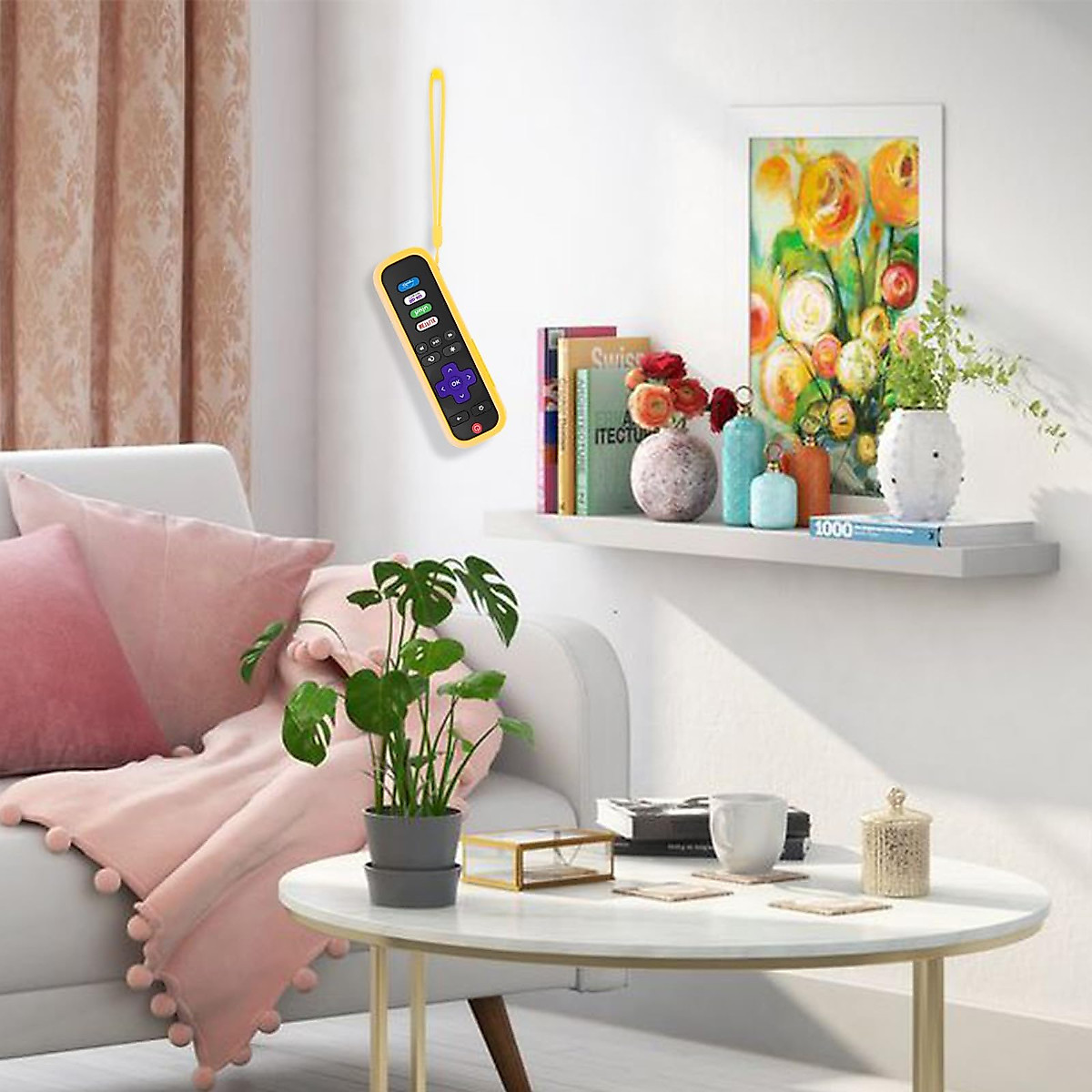 Wevove 3Pack Remote Cover for Roku, Remote case Compatible with Roku Voice Remote Official, Silicone Protective Controller Universal Sleeve Glow in The Dark(Glow White&Yellow&Blue)