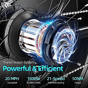 Stopsada High-Performance Electric Bike for Adults, 48V 750W Motor, 12Ah Lithium Battery, 21 Speeds, 26'' Fat Tires, LED Smart Meter, Electric Bicycle for Commuting and Off-Road Adventures