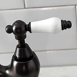 Kingston Brass KS7795PLBS English Country Bridge Kitchen Faucet with Brass Sprayer, Oil Rubbed Bronze