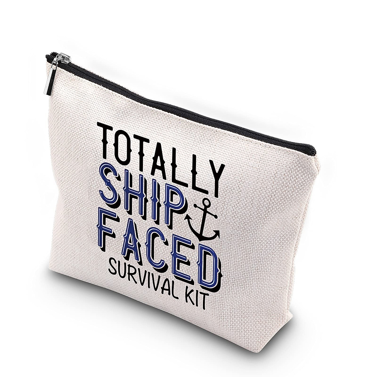 WCGXKO Cruise Trip Gift Cruise Bachelorette Party Favor Totally Ship Faced Zipper Makeup Bags Travel Toiletry Bag Accessories (Totally Ship Faced)