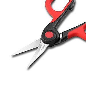 LIVINGO 4.5” Small Sharp Embroidery Scissors, Precise Detail Pointed Tip Stainless Steel Shears for Cutting Fabric, Needlework Thread Yarn Craft Sewing, Scrapbook, Paper, 2 Pack Red/Black