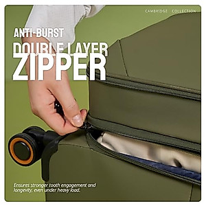 Verage Cambridge Lightweight Carry On Luggage,Softside Expandable Suitcase with Spinner Wheel (20-Inch, Green)