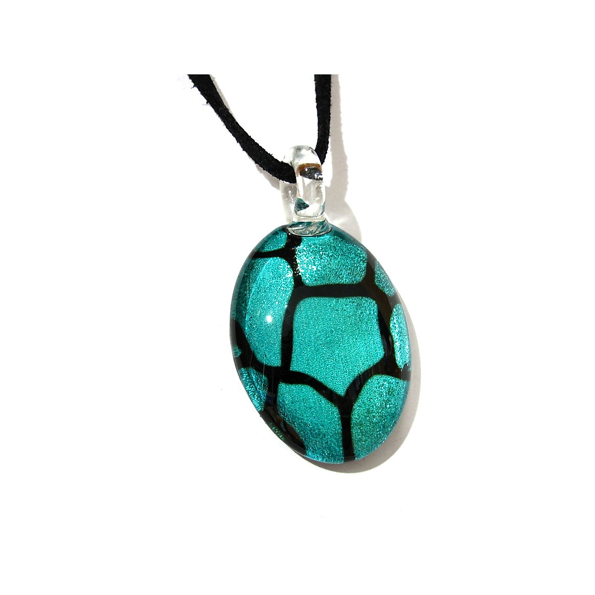 Handmade Dinosaur Egg Style Glass Pendant Glass Blown Necklace Jewelry No.1 - Collection Y2015