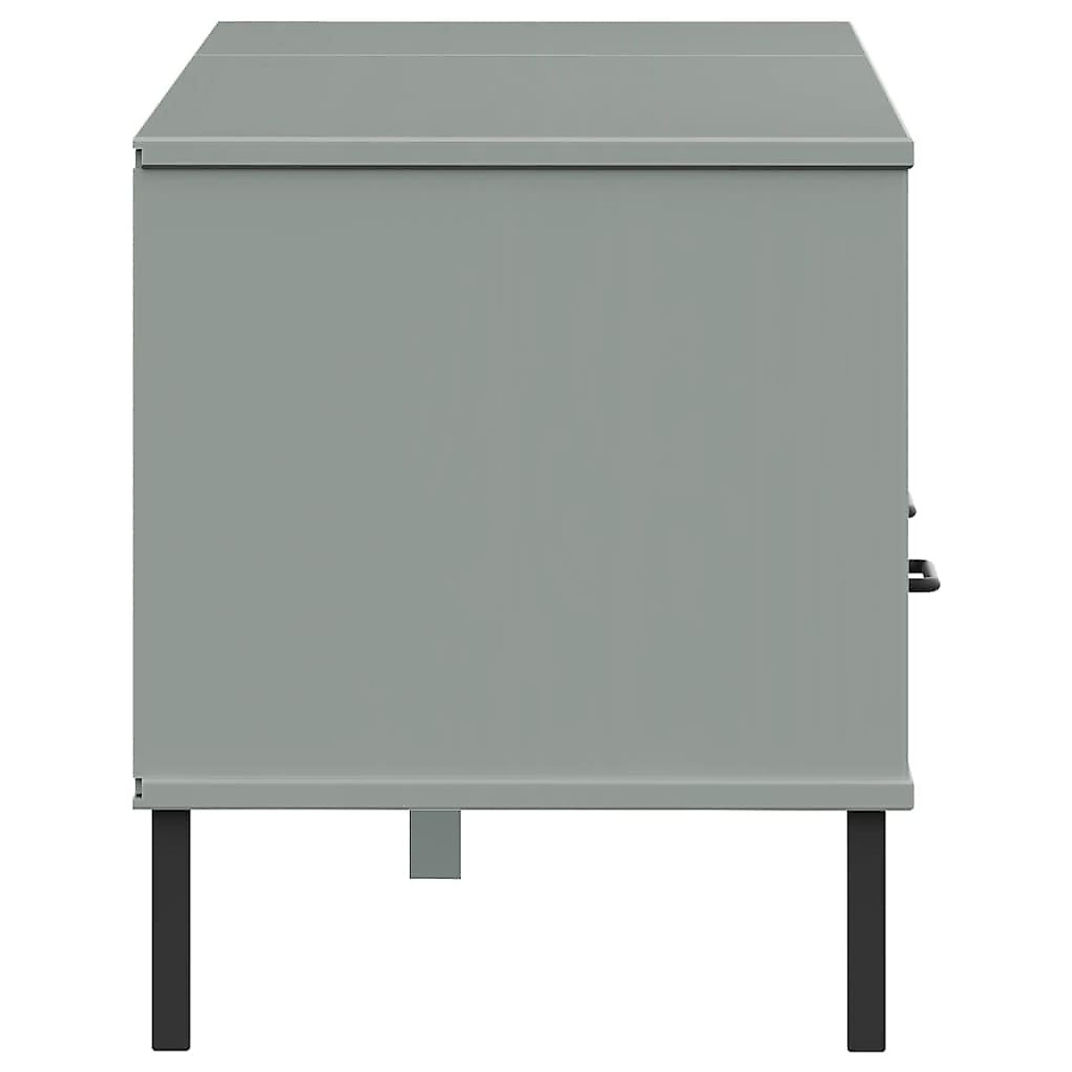 vidaXL TV Stand, TV Unit for Living Room, Sideboard with Metal Legs, Media Unit Cupboard, TV Table, Industrial, Gray Solid Wood Pine Oslo