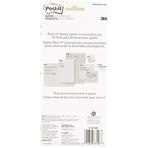 Post-it Super Sticky Printed Note Pads with Magnet, Watercolor, 8x4 in (BC-LIST-WTRCLR )