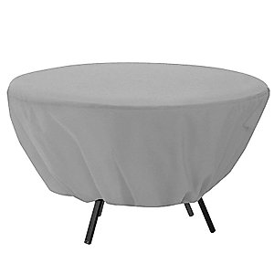 Round Garden Table Cover, Waterproof Round Patio Table Cover, 50''D x 23''H, Dustproof Patio Furniture Covers Tear-Resistant for Outdoor Furniture(Grey)