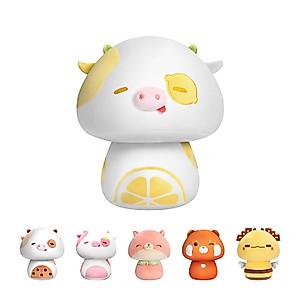 Mewaii Squishy Cloud-Like Softness, Trending Kawaii Lemon Cow Mushroom Plush Pillow, A Must-Have Collectible for Young Adults, Perfect for Kids, Toddlers Girls, Stuffed Animal Decor (8")