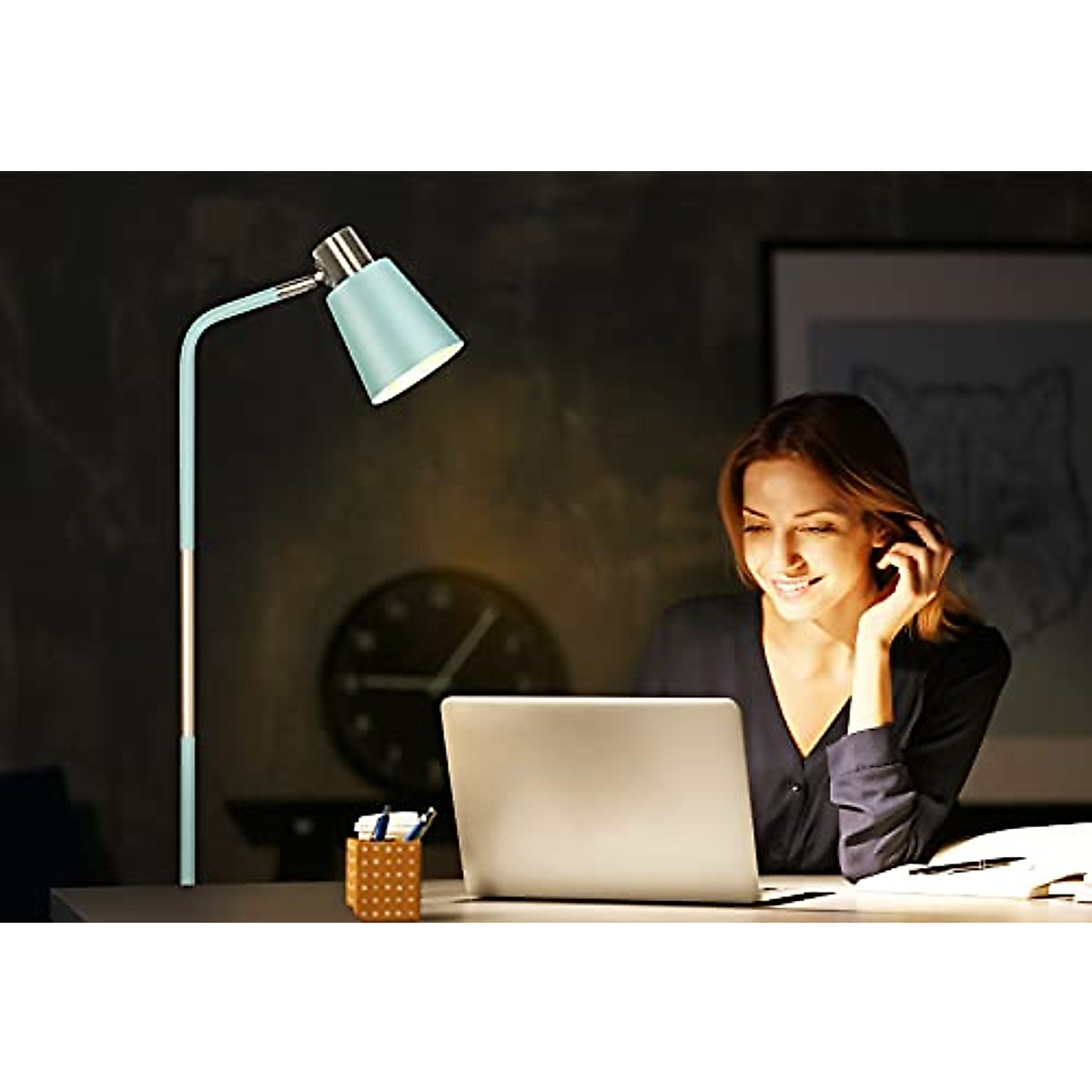 NIOSTA Floor Lamp, Industrial Floor Lamp Height Adjustable 360° Rotation Lampshade Modern Standing Lamp, Floor Lamps for Living Room, Office, Bedroom Reading, Work etc(Green)