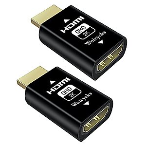 Woieyeks 2K HDMI EDID Emulator Passthrough,Display Emulator Adapter for Thunderbolt(Mini DisplayPort/DisplayPort) to HDMI KVM Switch/Extender/AV Receiver/Video Splitters Support 1080@60HZ (2 Pack)