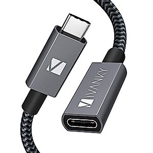 IVANKY USB C Extension Cable 1.5ft [100W, 20Gbps], USB-C 3.1 Gen 2 Male to Female 4K Video Cable, Compatible with MacBook Pro/Air, Samsung, Nintendo Switch and More