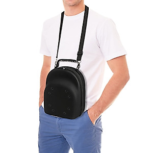 Peohud Hat Case for Baseball Caps, Cap Carrier Storage Bag, Hat Travel Case with Carrying Handle and Shoulder Strap, Easy to Carry Baseball Cap Organizer Holder for 6 Hats, Perfect for Traveling