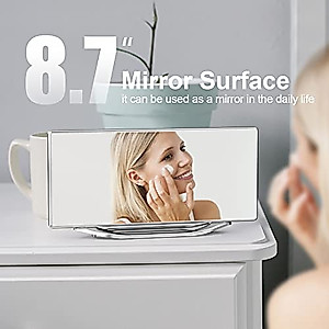 Alarm Clock for Heavy Sleepers Adults, 8.7'' Large Led Digital Mirror Alarm Clock with USB Charger, Vibrating Alarm Clock with Bed Shaker, Battery Backup Snooze Dual Alarm Dimmer, for Teens Adults