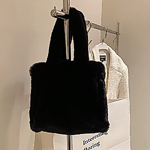 Large Fluffy Tote Bag for Women Plush Handbag Tote Purse Furry Hobo Bag Soft Plush Bag for Autumn Winter