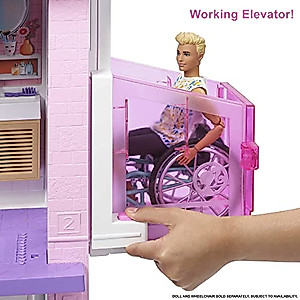 Barbie DreamHouse, Doll House Playset with 75+ Furniture & Accessories, 10 Play Areas, Lights & Sounds, Wheelchair-Accessible Elevator