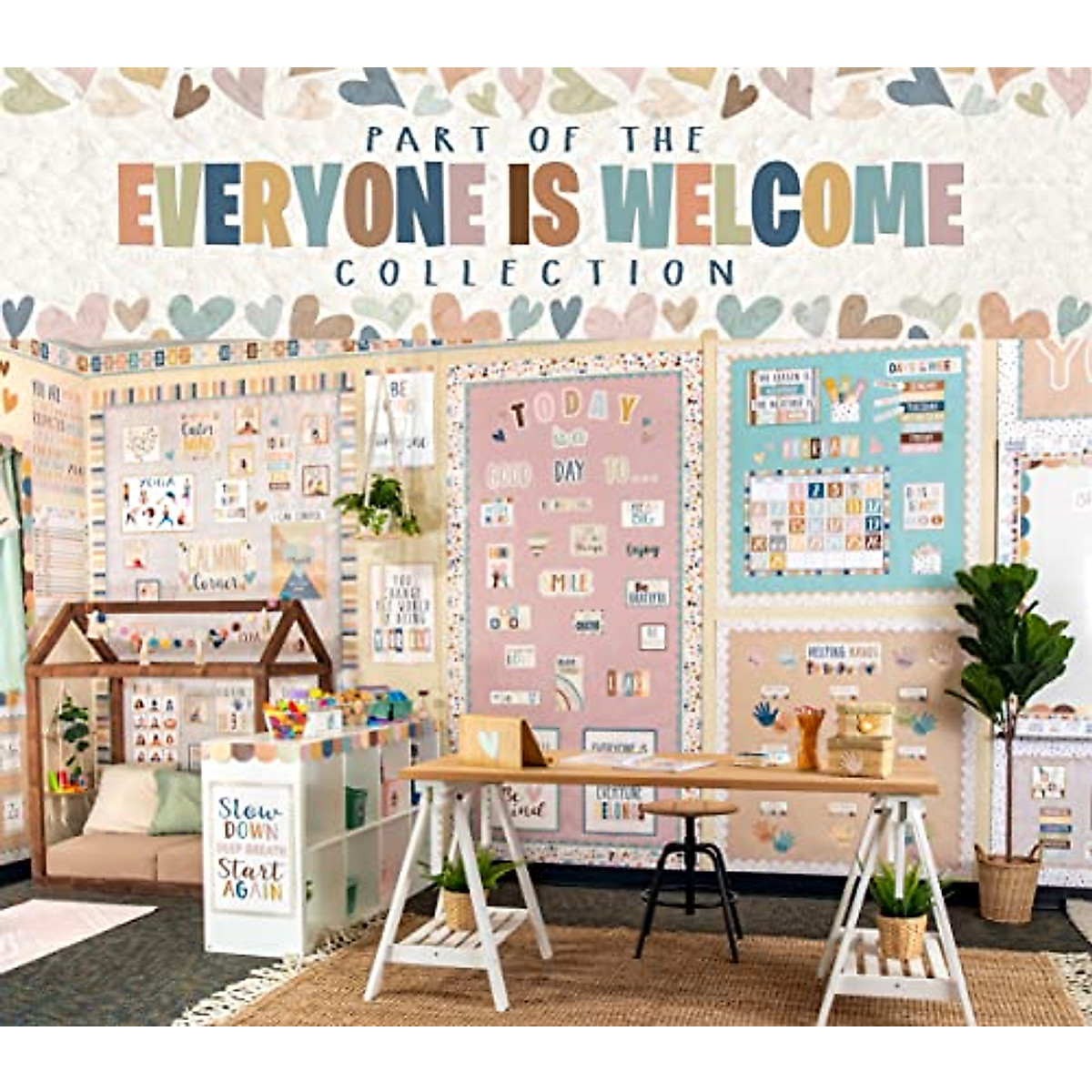 Teacher Created Resources Everyone is Welcome Helping Hands Straight Border Trim (TCR7124)