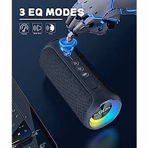 Bluetooth Speakers, Ortizan 40W Loud Stereo Portable Wireless Speaker, IPX7 Waterproof Shower Speakers with Deep Bass/LED Light/30H Battery/TF Card/AUX, True Wireless Stereo Speaker for Indoor&Outdoor