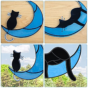 2 Pack Black Cat Decor for Cat Lovers Black Cat Gifts Cat Suncatcher Window Hanging Decor Cat Memorial Gift for Cat Lovers Cat Remembrance Gift Cat Loss Gifts Cat Lover Gifts for Women