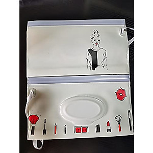 kewaii Portable Wet Tissue Bag Cover, Reusable and refillable Personal Travel Tissue Dispenser Box (White Cosmetics)