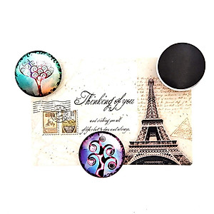 50 Beautiful Glass Refrigerator Magnets, Pretty Tree Fridge Magnets Small Magnets for Map Refrigerator Cabinet Whiteboard 0.7"