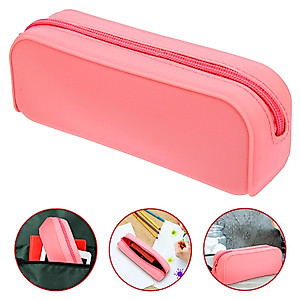 LALAFINA Silicone Pencil Case, Color Pencil Pouch Pencil Case Small Silicone Pencil Pouch Pencil Pouch for Women, Makeup Pouch for Brush