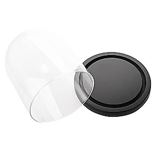 ZOOFOX Set of 2 Glass Dome Cloche with Black Wooden Base, 6" x 7" Decorative Bell Jar Display Dome for Plants, Fairy Lights, Photos, Succulents and Medals