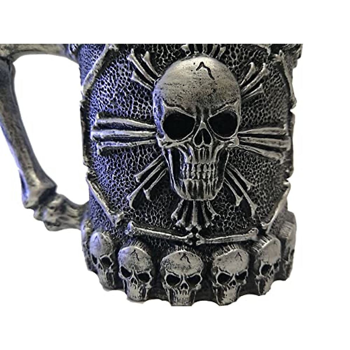 Classic Stainless Steel Reusable Insulated Viking Skull Cups Novelty Coffee Mugs for Women and Beer Mug for Men 14oz with Handles for Tea Milk Coffee Drinking &Halloween Bar Drinkware Gift,Party Cup