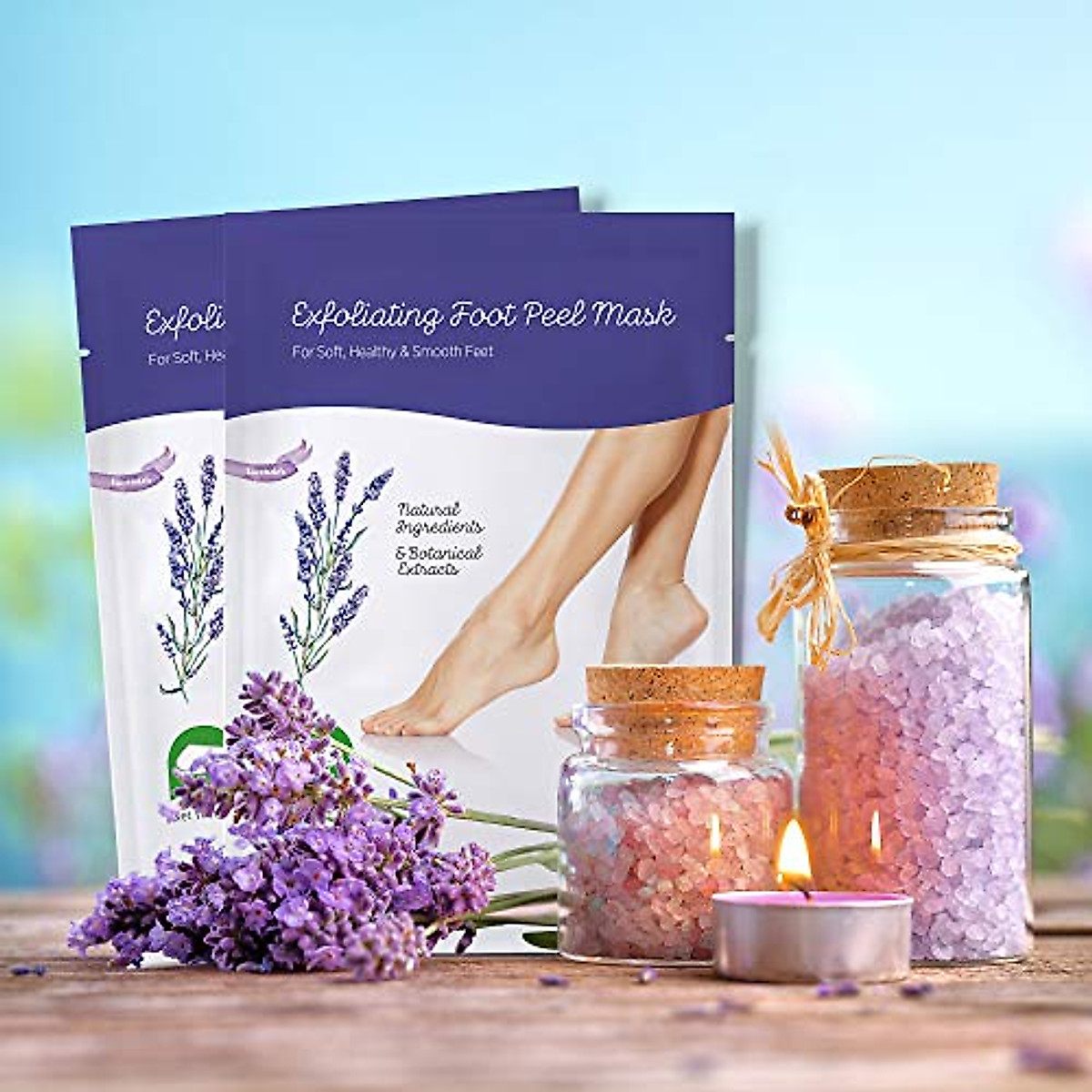Foot Peel Mask - Exfoliator Peel Off Calluses Dead Skin, Foot Spa and Callus Remover - Baby Soft Smooth Touch Feet with Lavender and Aloe Vera for Men and Women (2 Pairs)