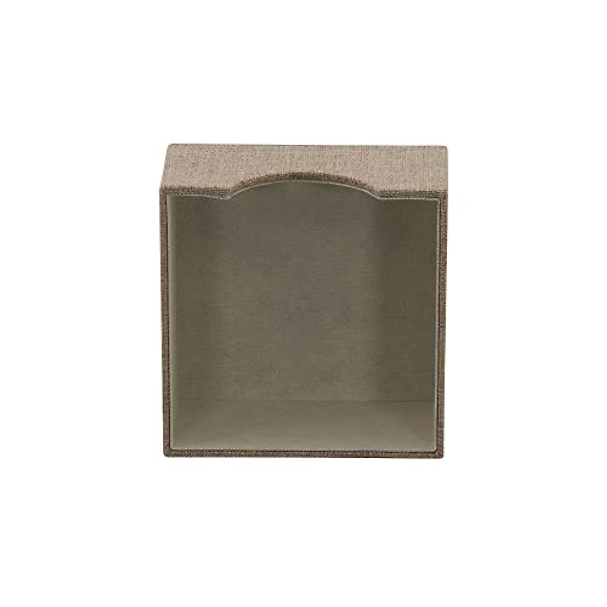 Household Essentials Double Accessory Organizer Tray, Small Square Organizer, Sleek and Stylish, Sturdy Frame with Fabric Covering, Brown